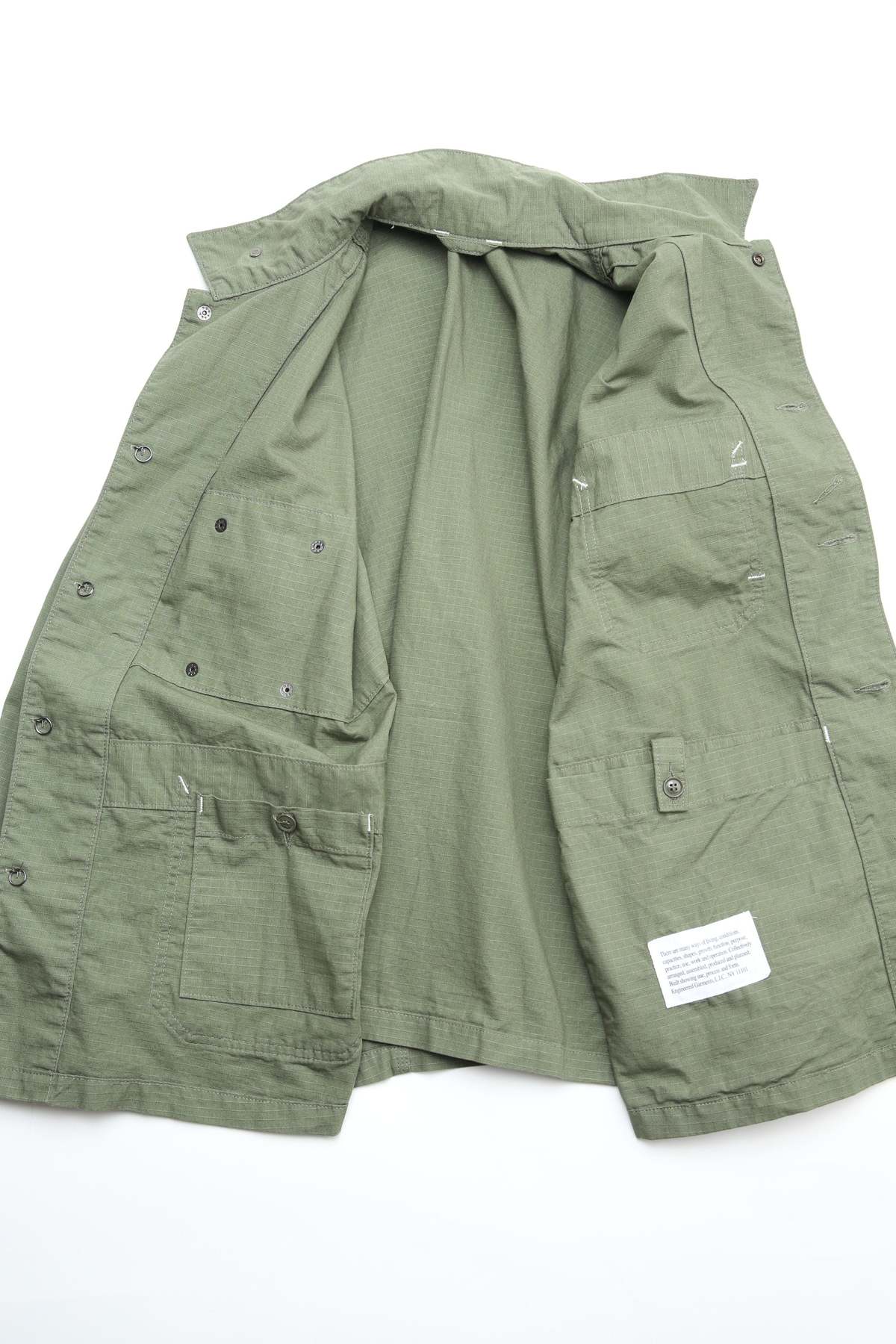 Engineered Garments X Totem FU Over Coverall Jacket - Olive Cotton ...