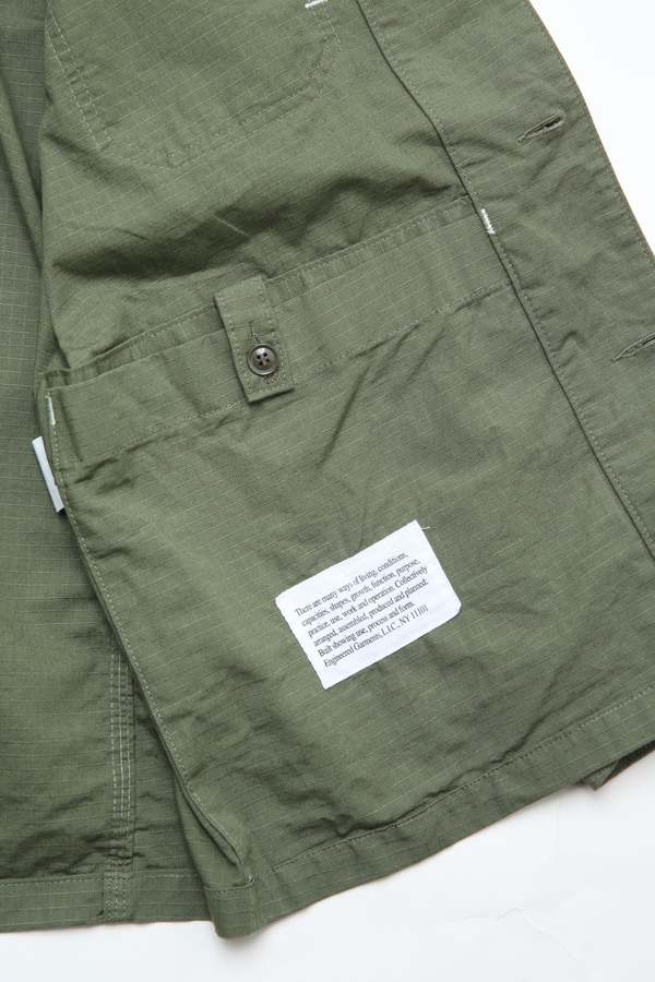 Engineered Garments X Totem FU Over Coverall Jacket - Olive Cotton ...