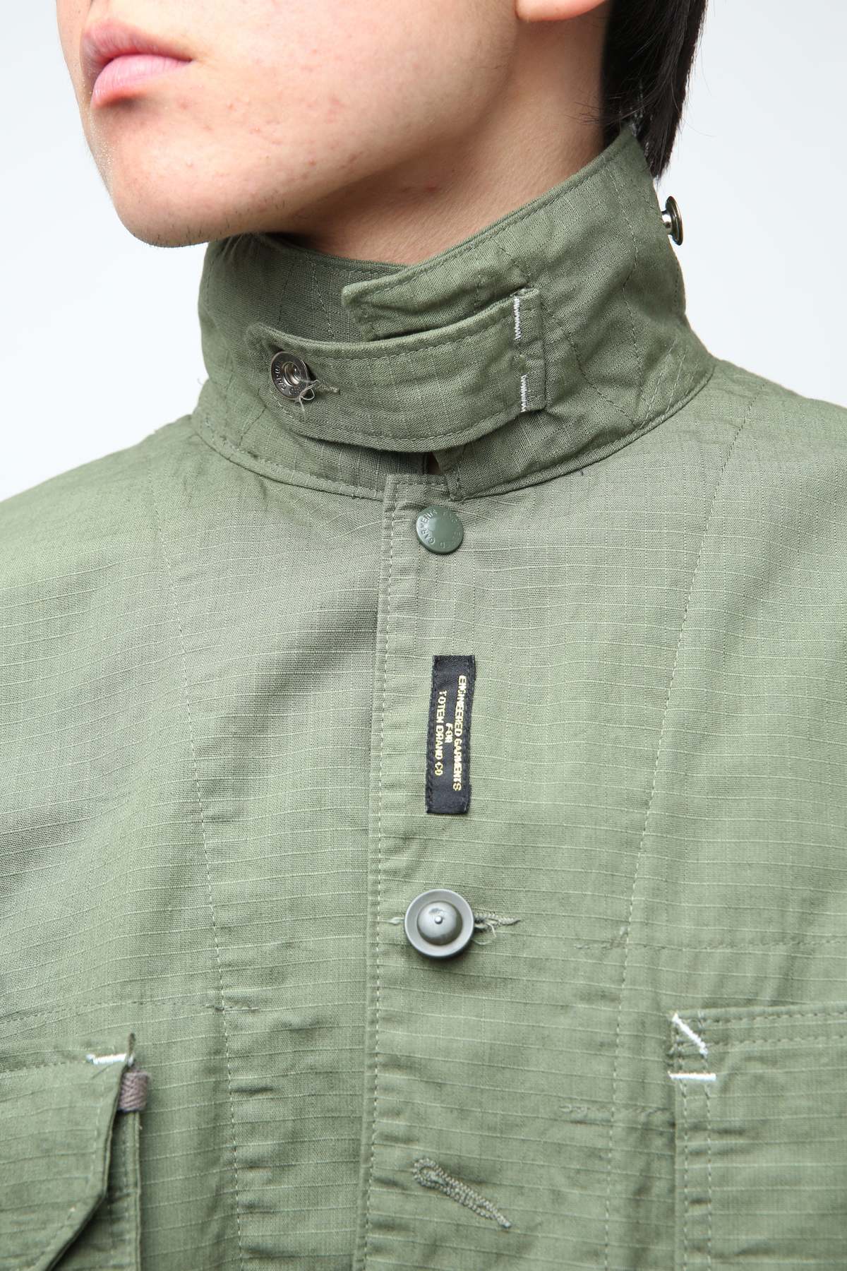 Engineered Garments X Totem FU Over Coverall Jacket - Olive Cotton ...