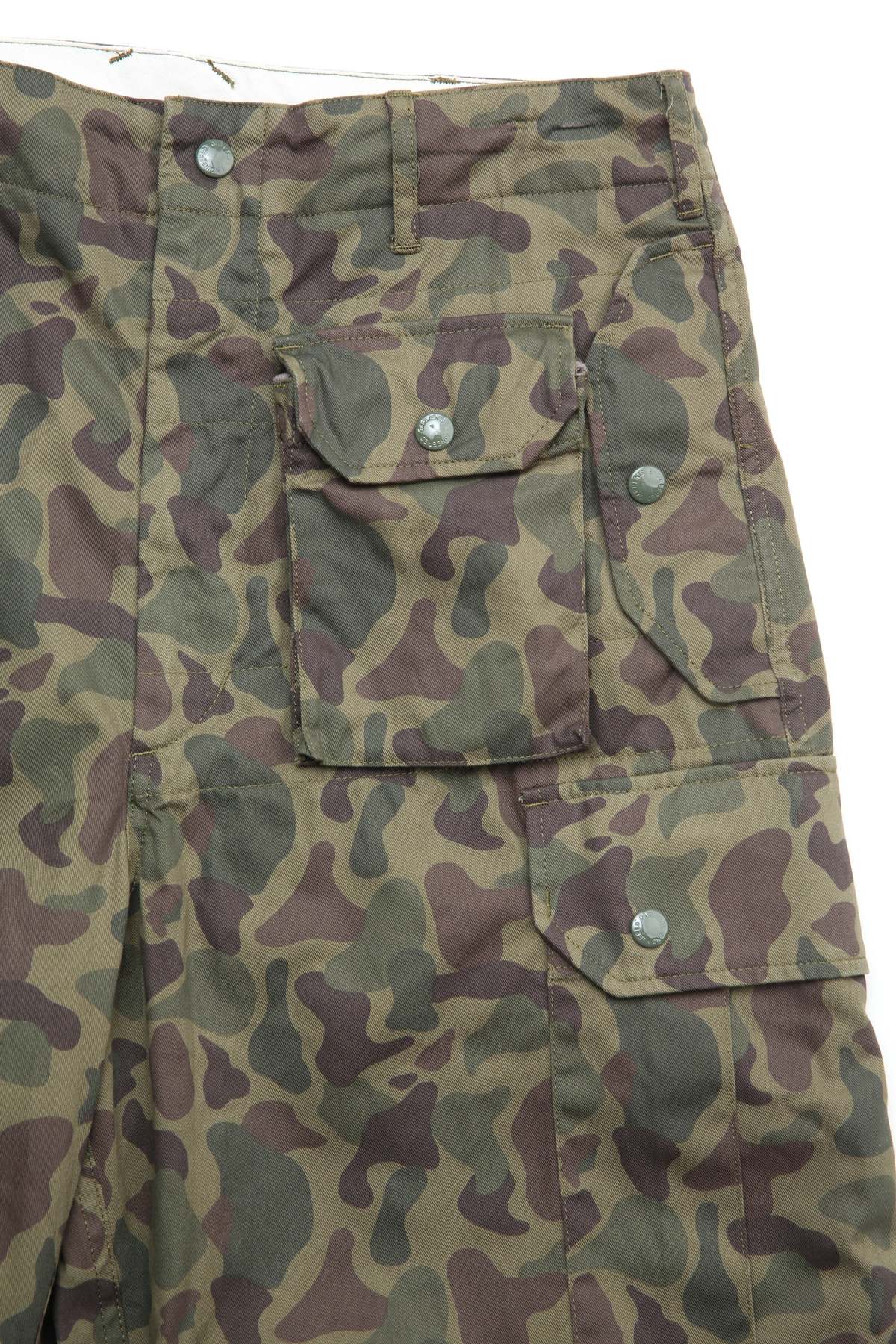 Engineered Garments X Totem FU Over Pants - Olive Camo 6.5oz Flat Twill ...