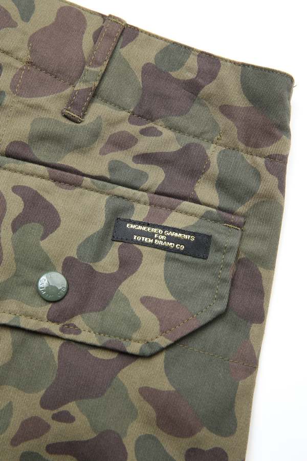 Engineered Garments X Totem FU Over Pants - Olive Camo 6.5oz Flat Twill ...