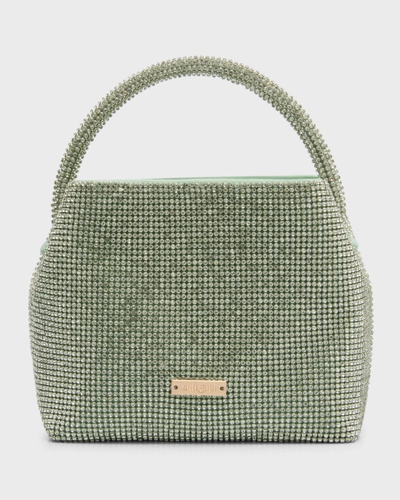 Cult Gaia Solene Mini Crystal Top Handle Bag - Pale Sage | Garmentory