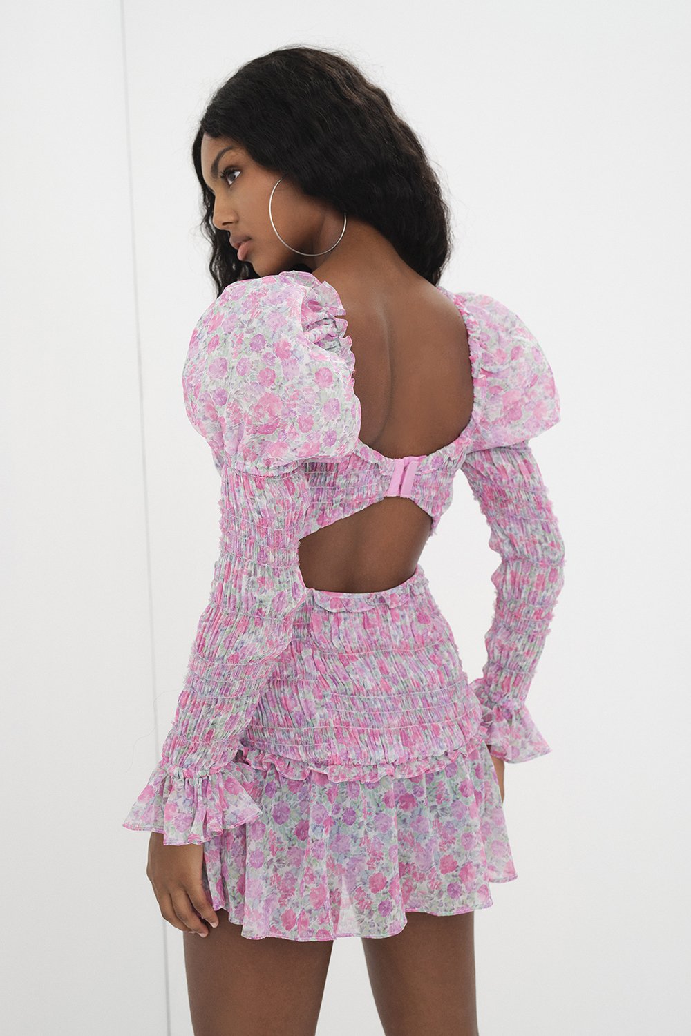 For Love & Lemons Oakley Mini Dress - Pink | Garmentory