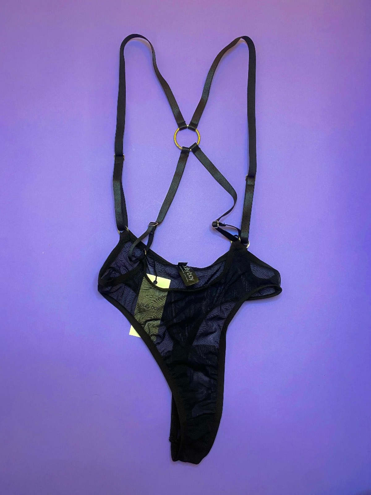 Bully Boy Rhea Harness Thong - Black Mesh | Garmentory