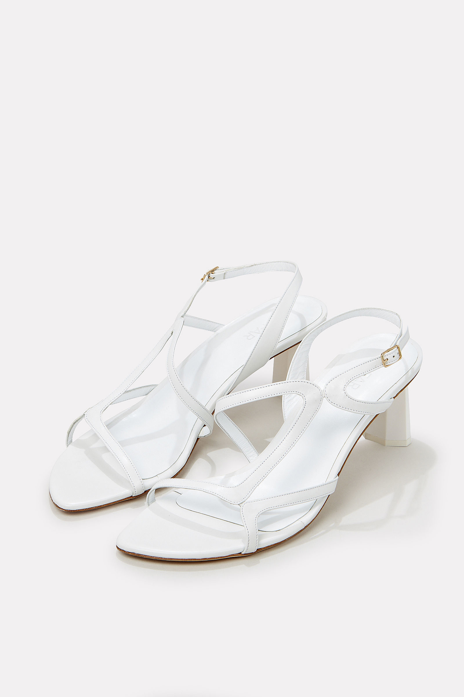 BY FAR Brigette Optic Leather Sandals - White | Garmentory