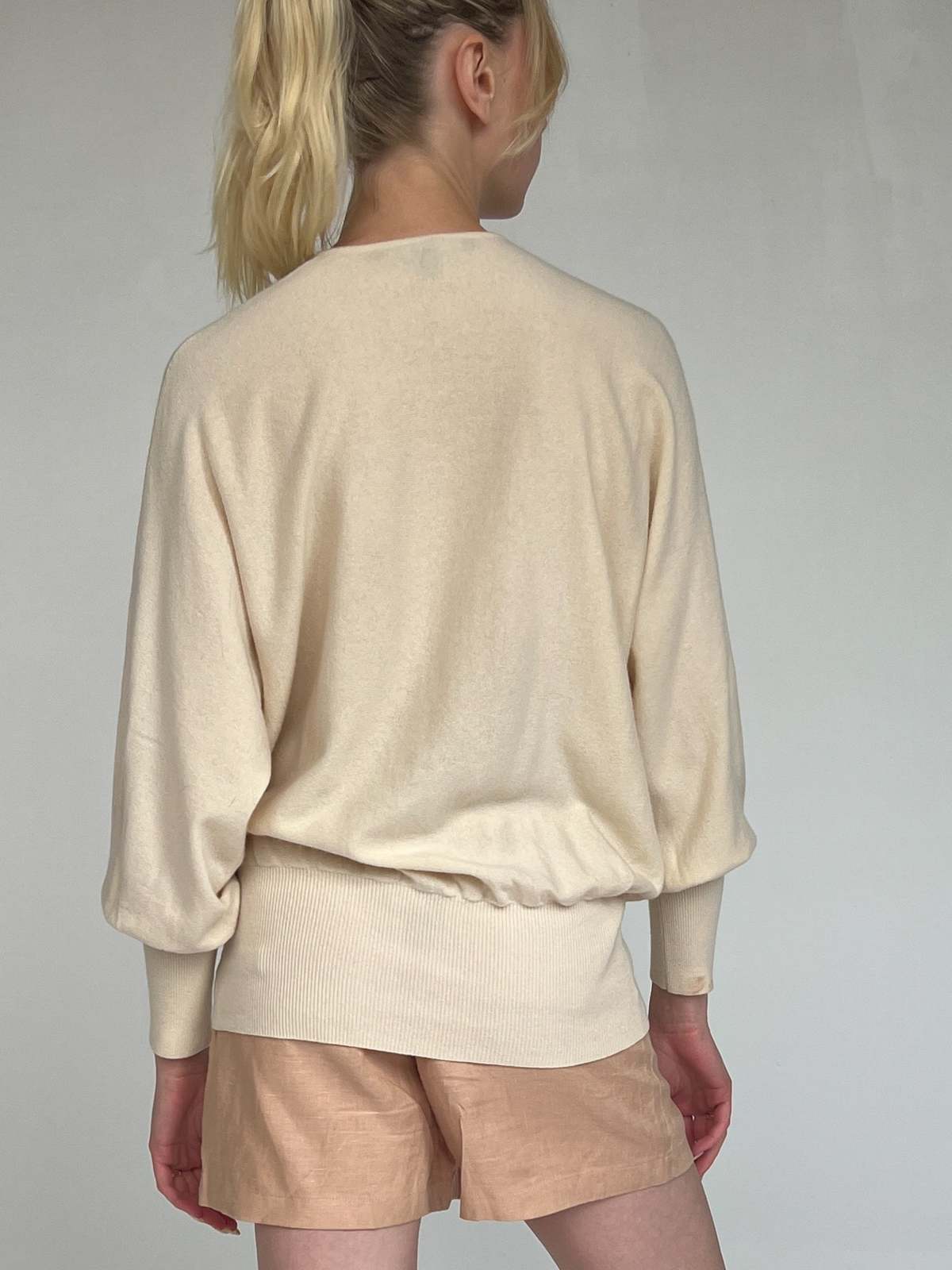 Cashmere Wrap Sweater - Cream | Garmentory
