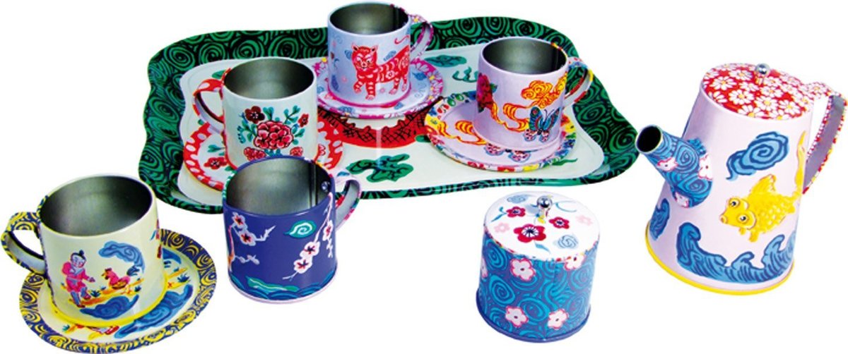 Vilac Dragon Tin Tea Set by Nathalie Lété, 14 Piece | Garmentory
