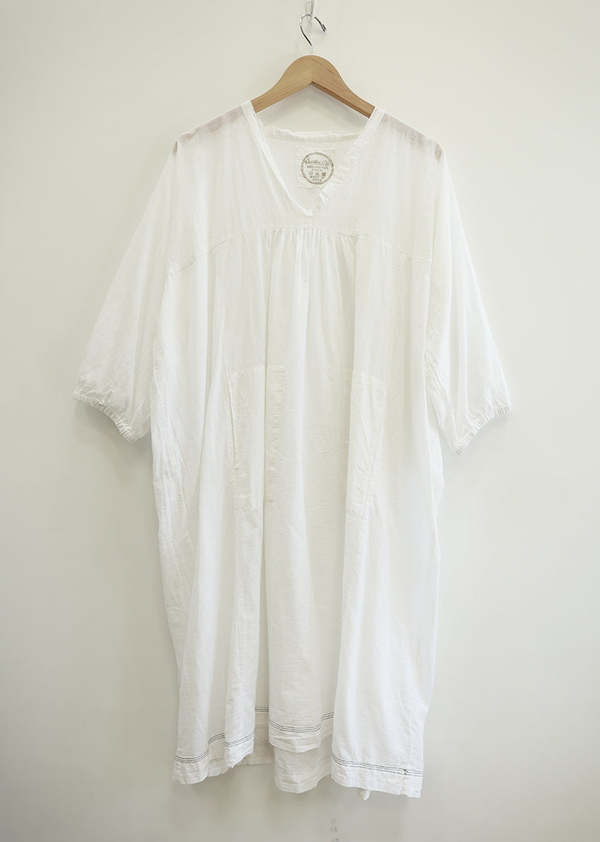 Auntie Oti Deep V Dress White Garmentory