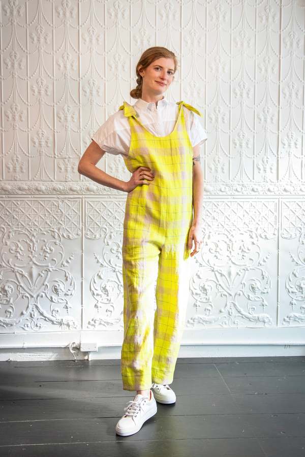 Pamela Mayer Overall Jumper - Fluorescent Plaid | Garmentory