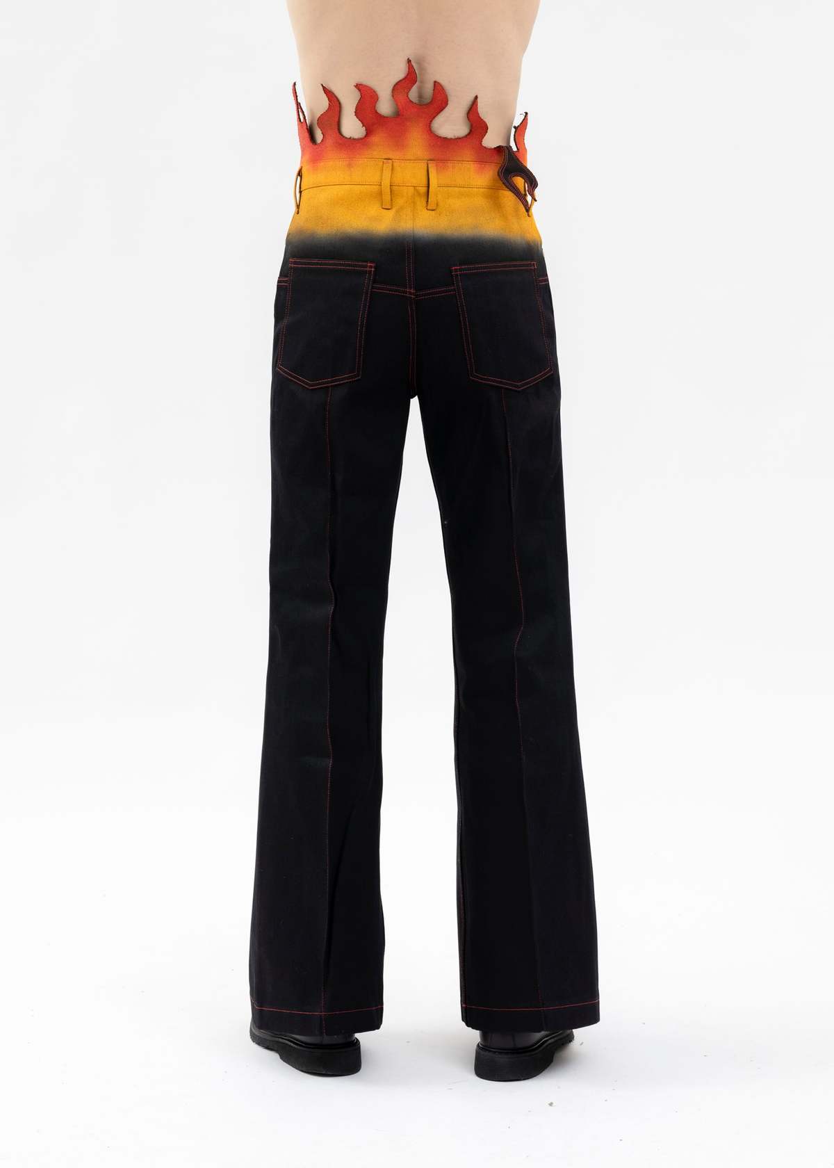 TENDER PERSON WAIST FLAME PANTS - BLACK | Garmentory