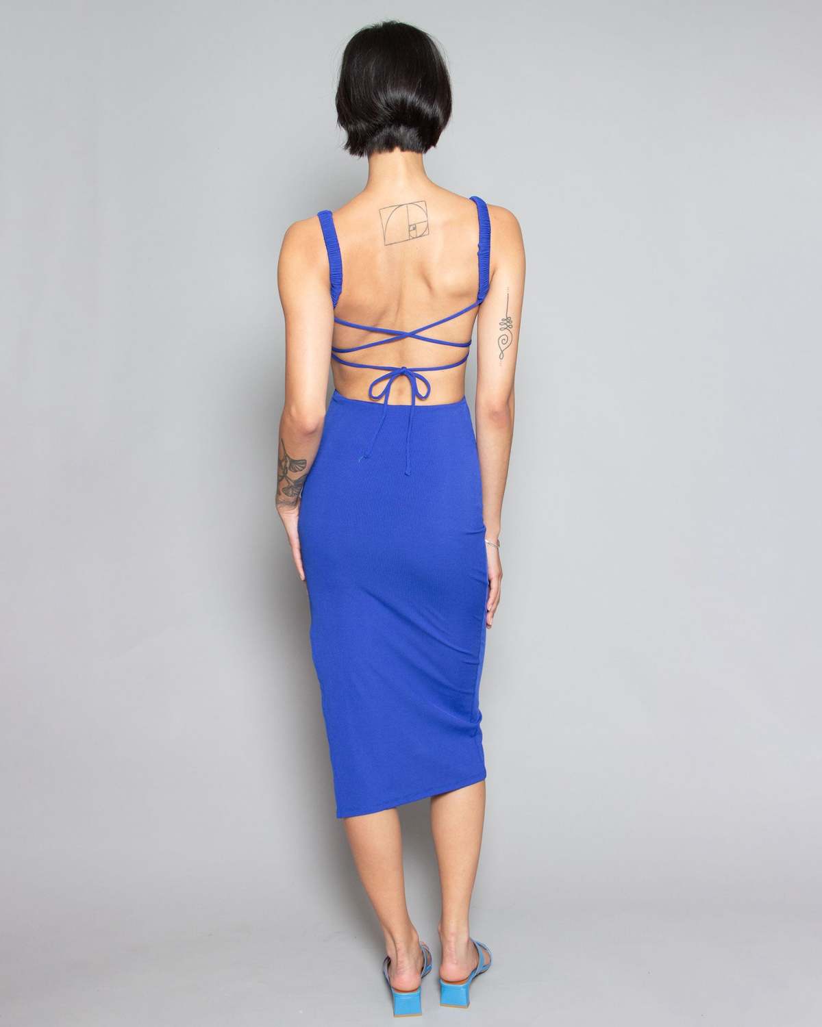 Persons Gia Backless Midi Dress - Cobalt | Garmentory