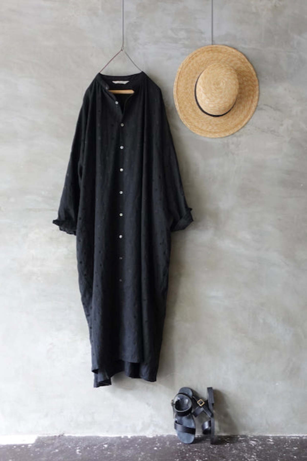 Azumadaki Ramie Flocky Dot Dress | Garmentory