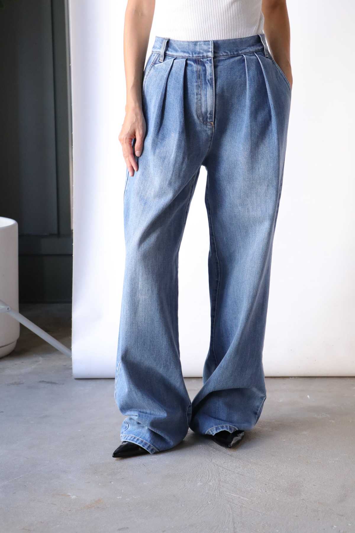 Tibi Classic Stella Full length Pant - Classic Blue | Garmentory