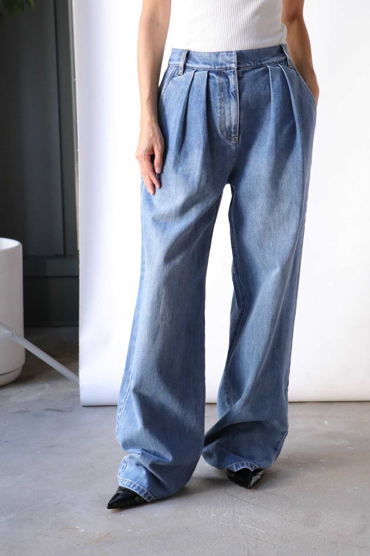 Tibi Classic Stella Full length Pant - Classic Blue | Garmentory