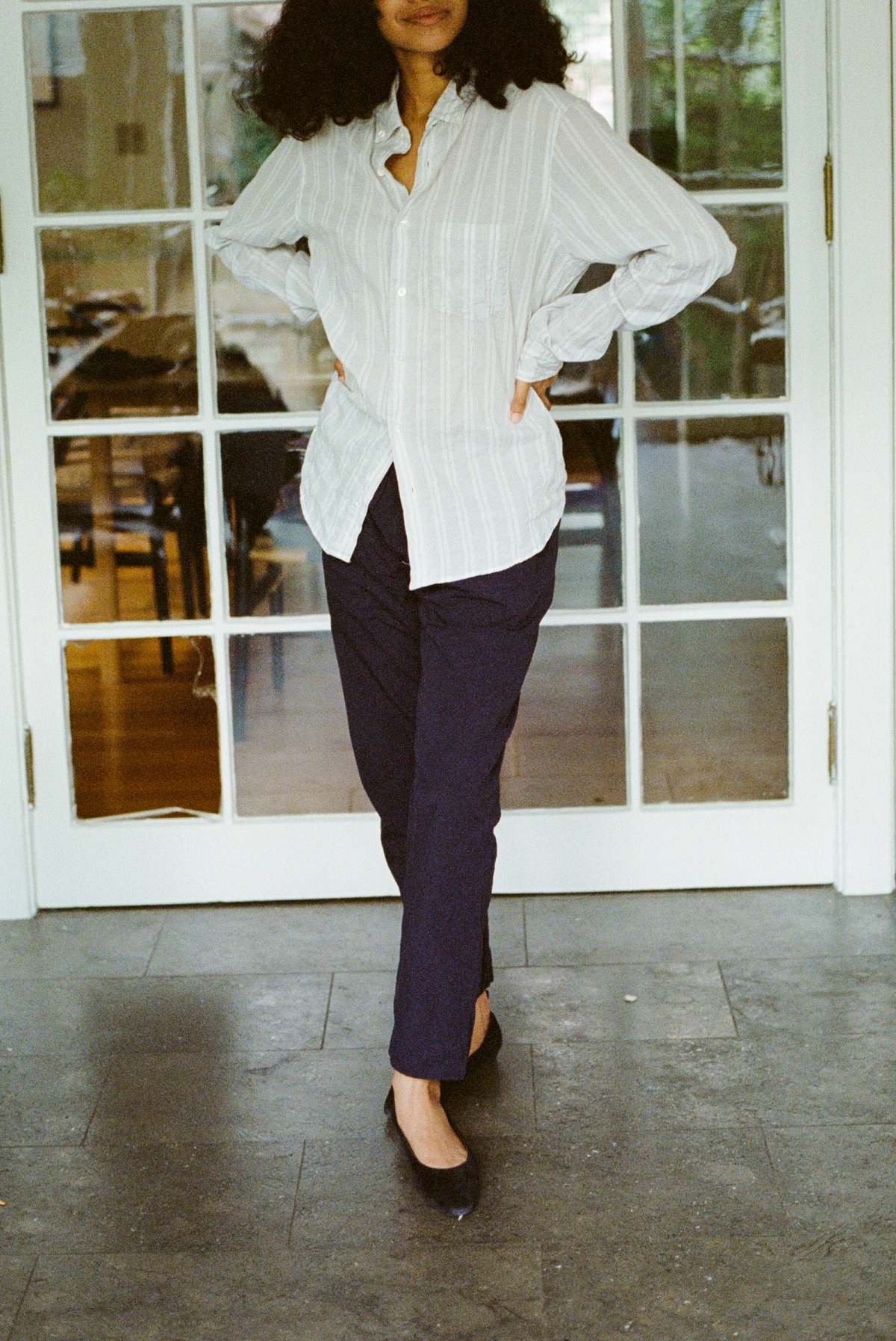 Steven Alan x Clare V Single Needle Shirt - Cream | Garmentory