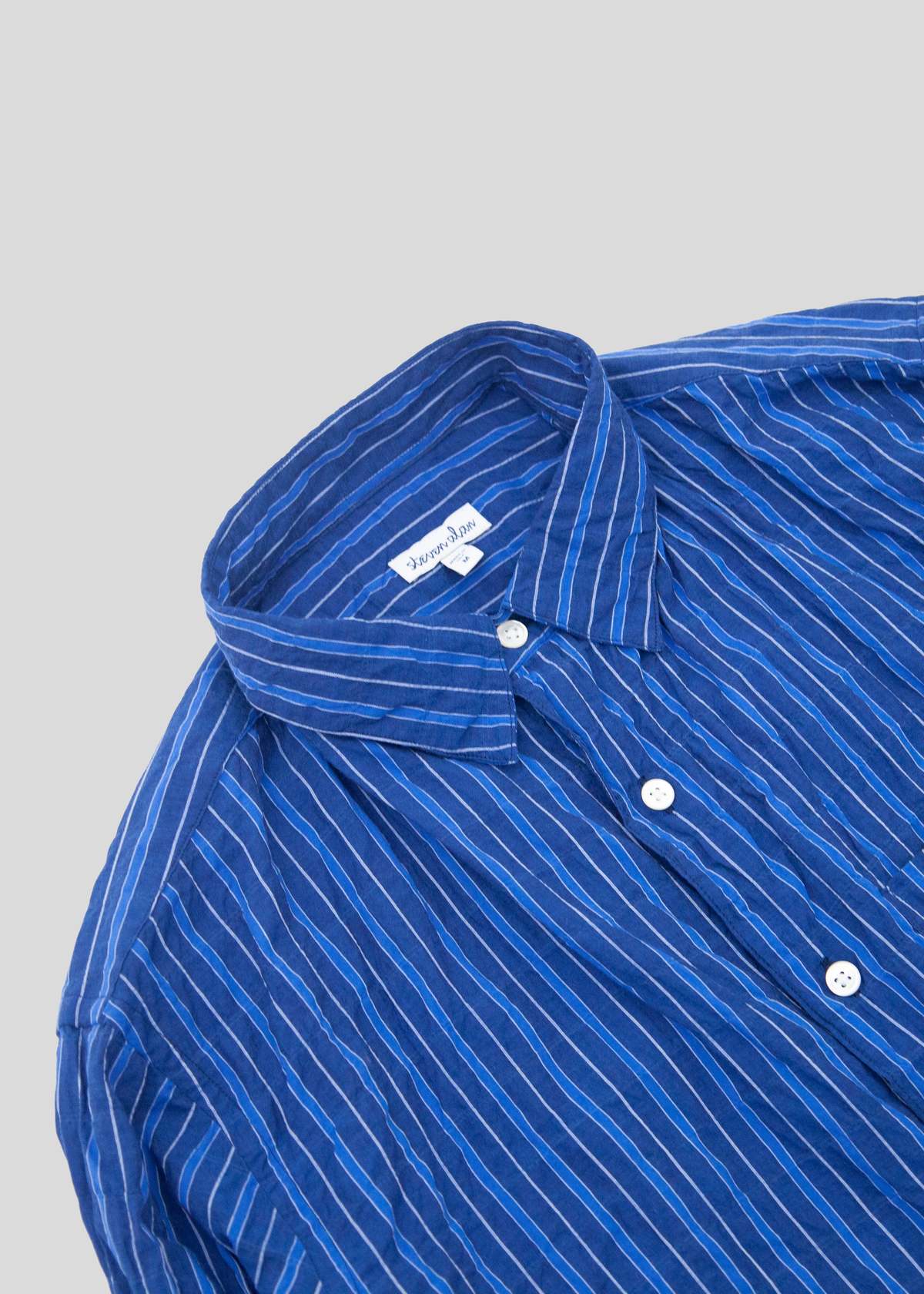 Steven Alan The Notch Shirt - Dark Blue Stripe | Garmentory