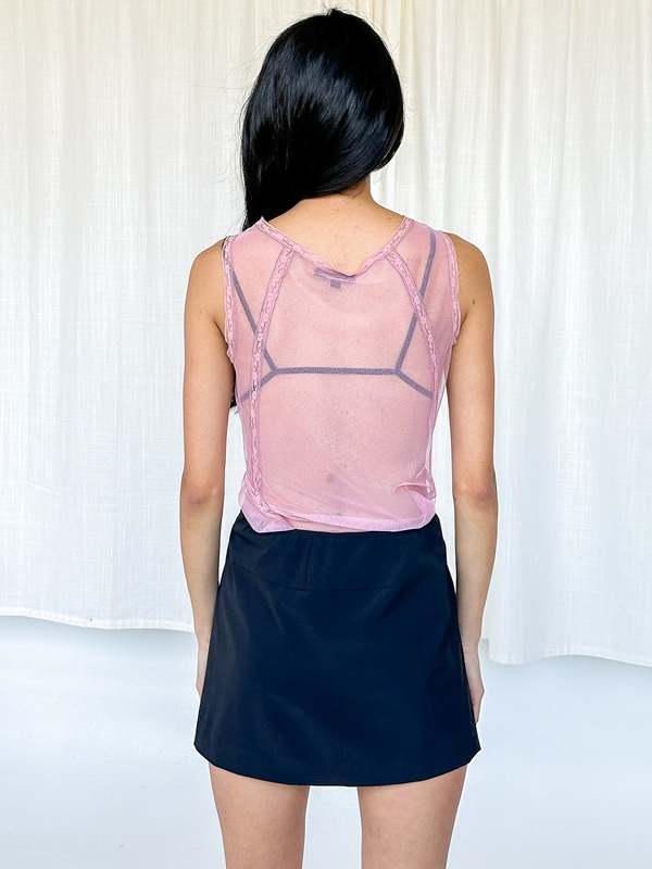 Mesh Sheer Tank - Pink | Garmentory