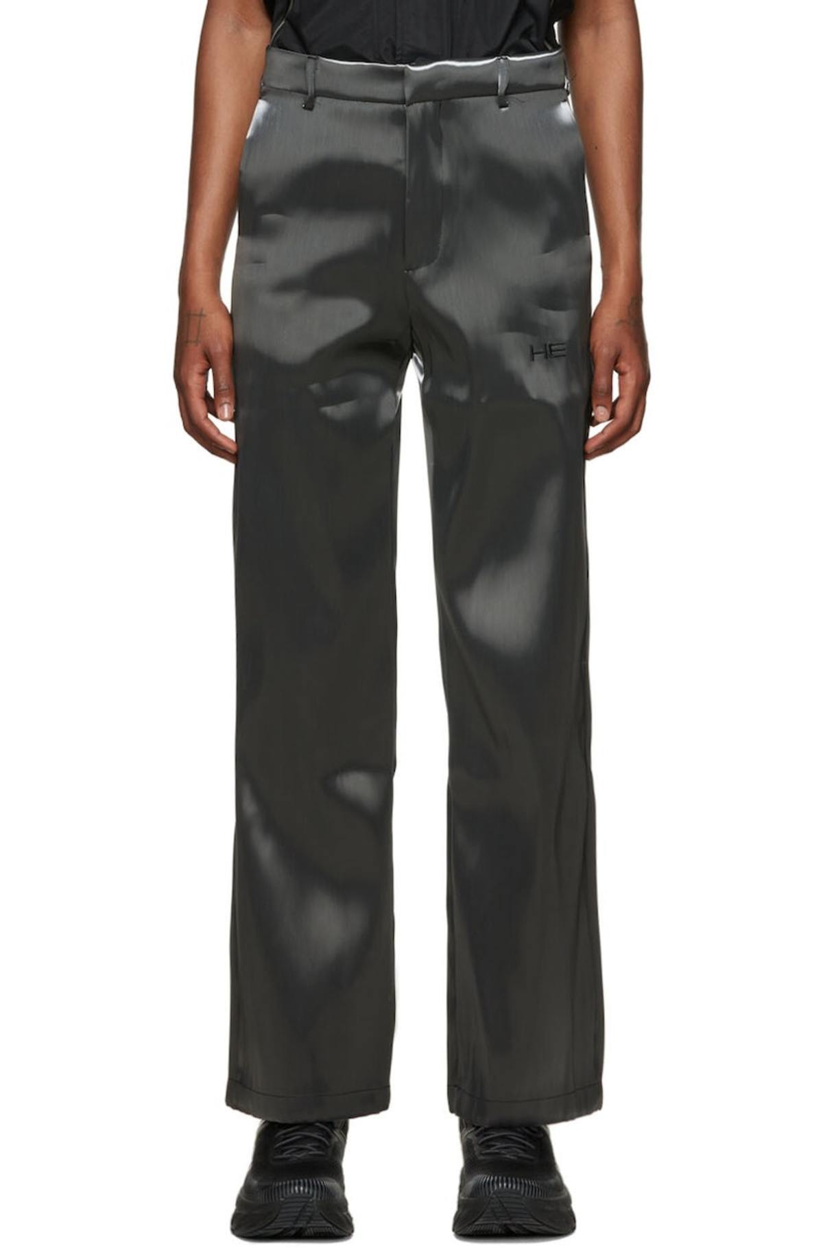 Heliot Emil Gray Liquid Metal Trousers - Metal | Garmentory