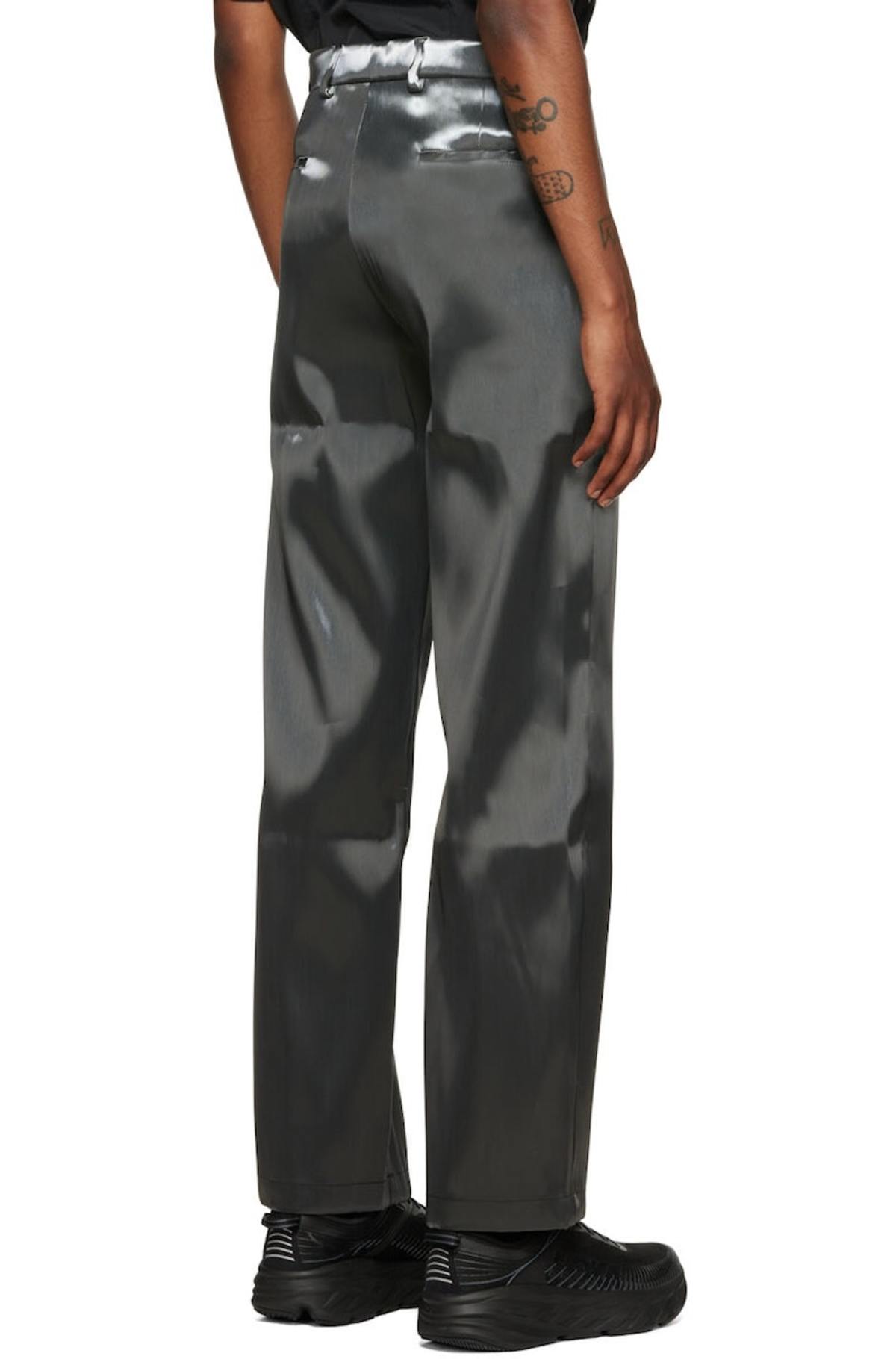 Heliot Emil Gray Liquid Metal Trousers - Metal | Garmentory