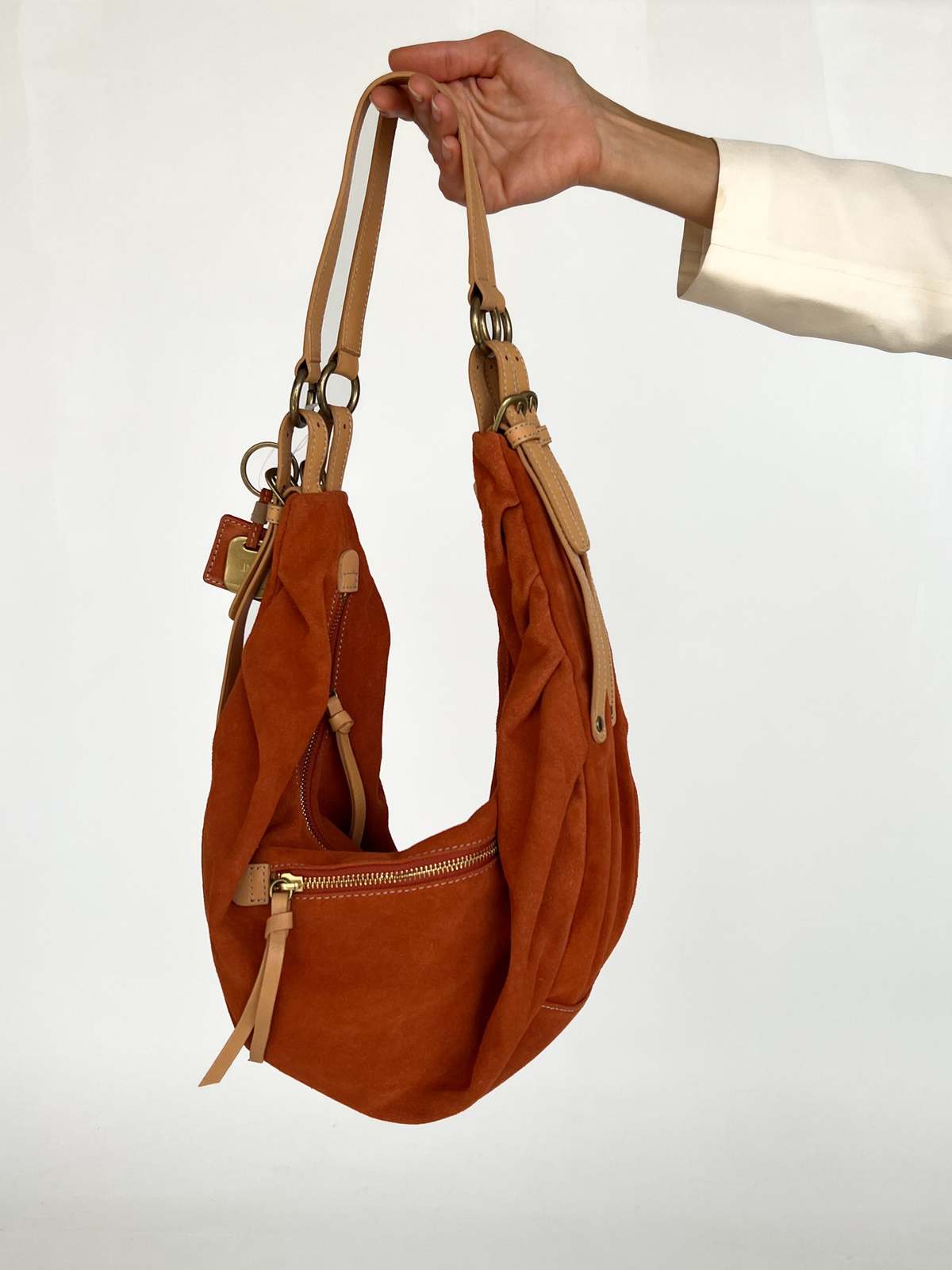 Vintage Suede Sling Bag - Orange | Garmentory
