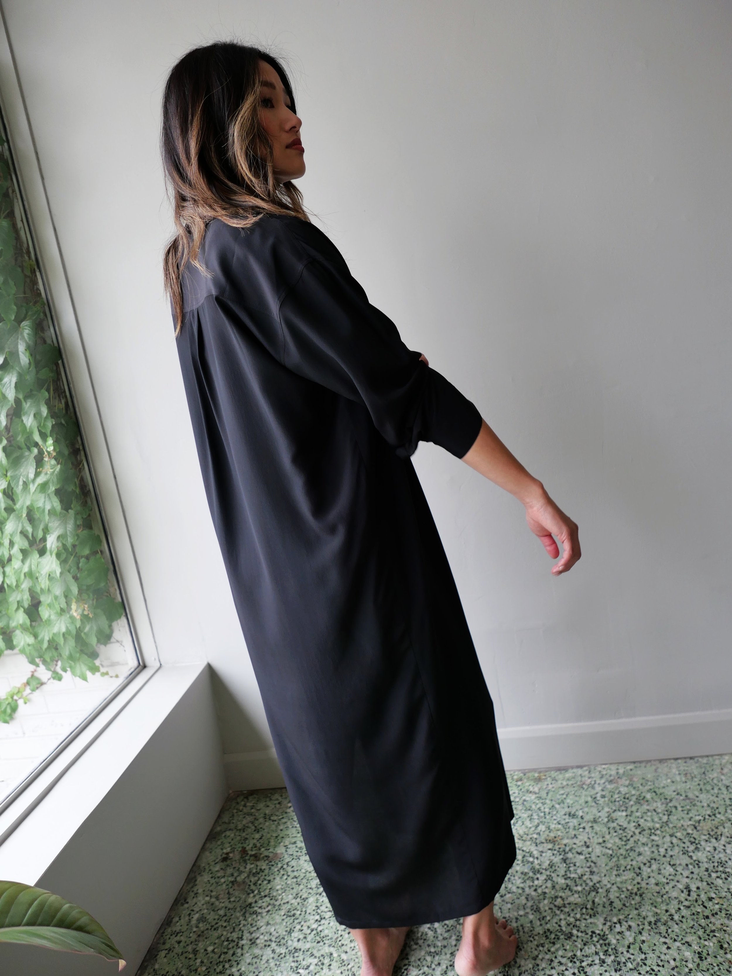 Monique van Heist SPLITS SILK DRESS - BLACK | Garmentory