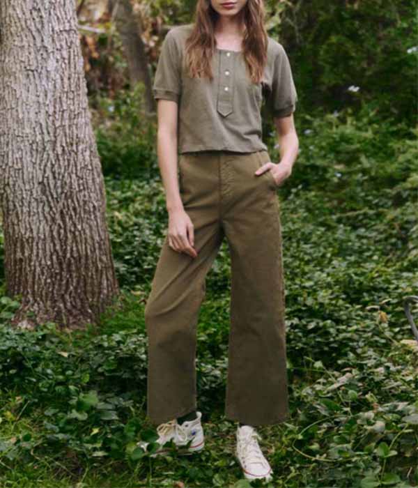 The Great. The Scoop Henley - Faded Army | Garmentory