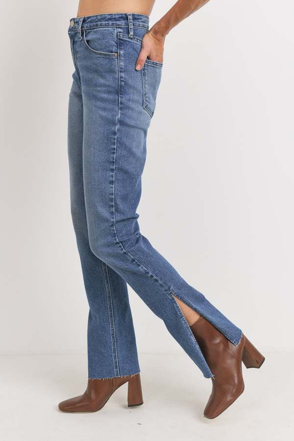 Just Black Denim The Side-Slit Straight | Garmentory