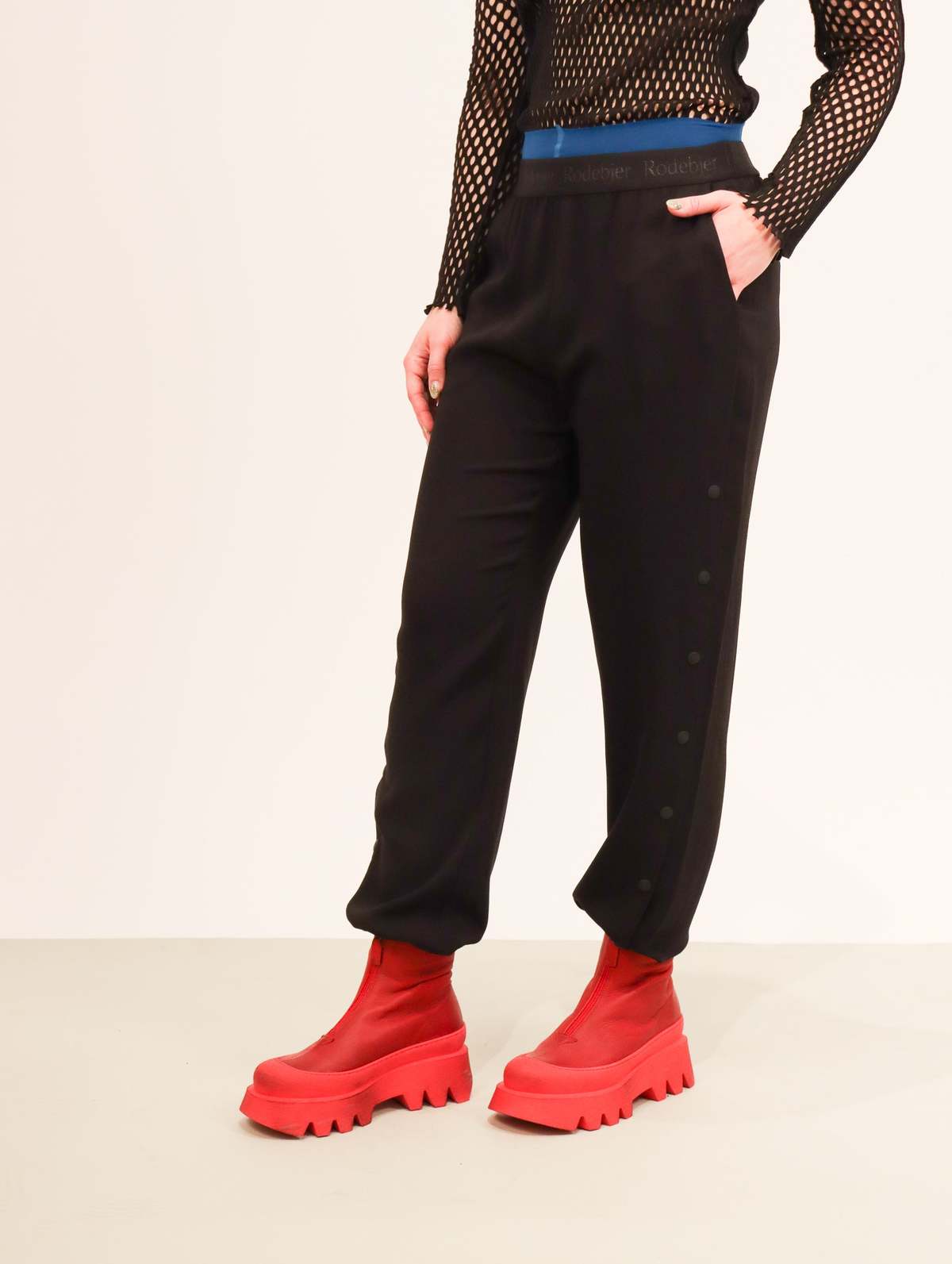 Chunky Front Zip Boot in Red by Lofina | Garmentory