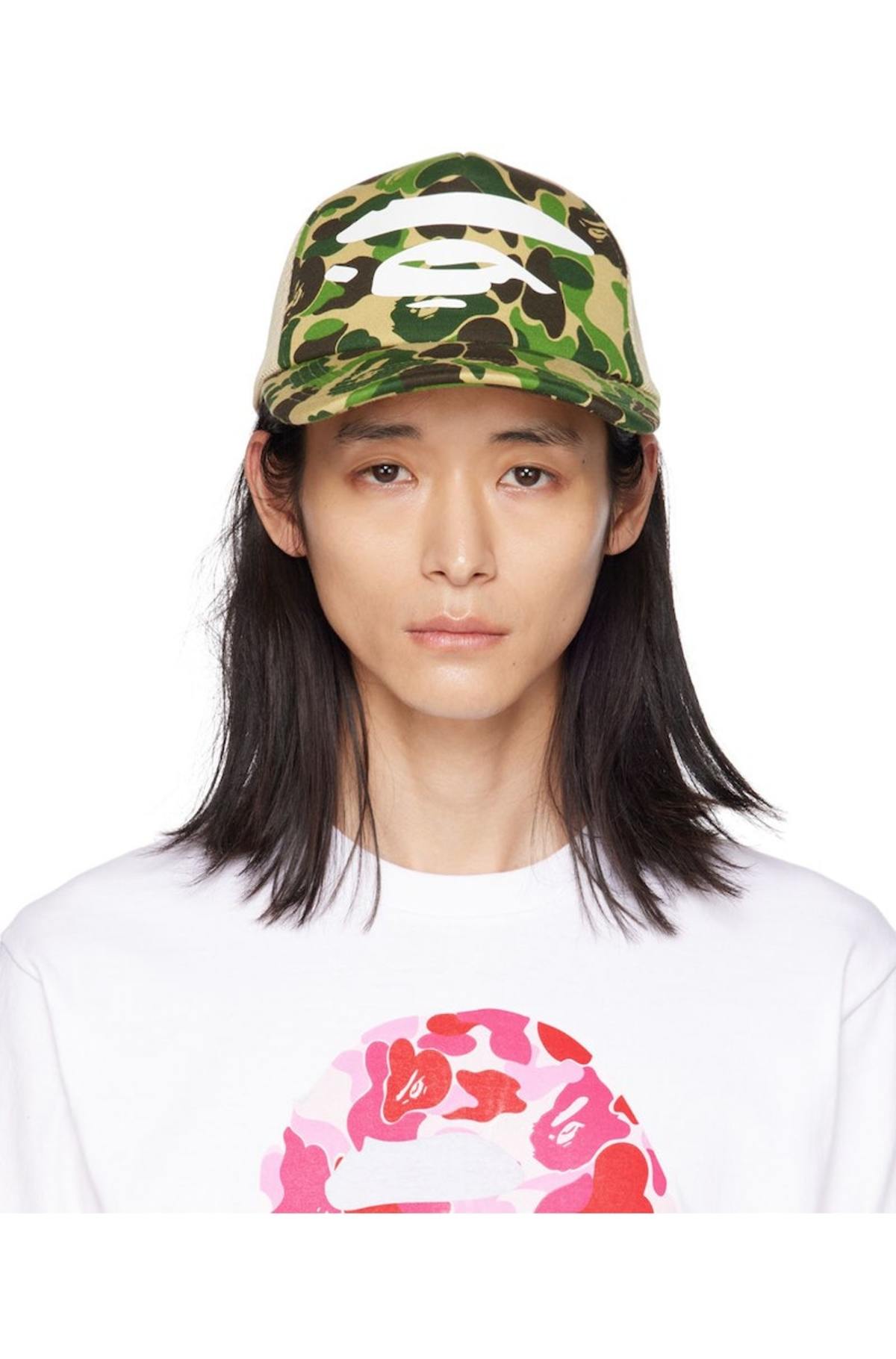 Bape ABC Camo Ape Face Cap - Green | Garmentory