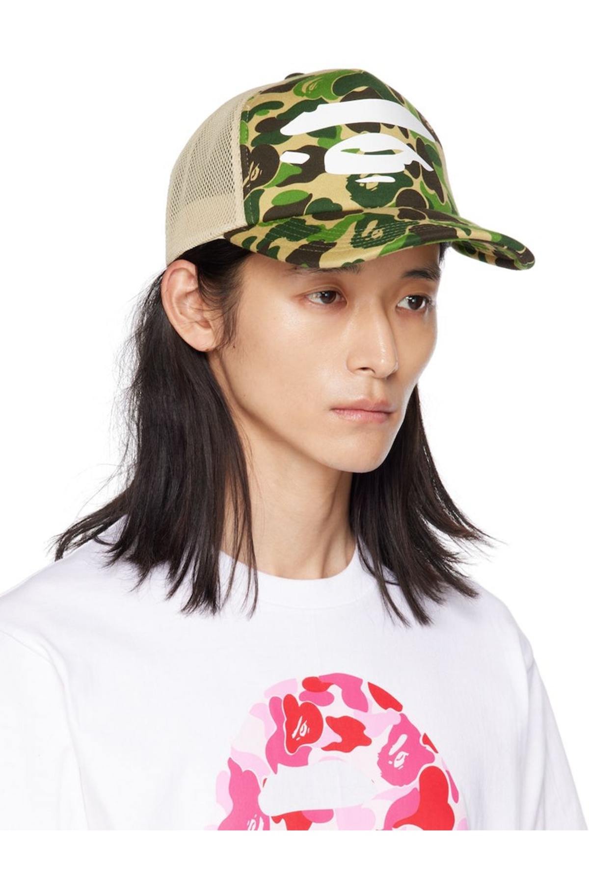 Bape ABC Camo Ape Face Cap - Green | Garmentory
