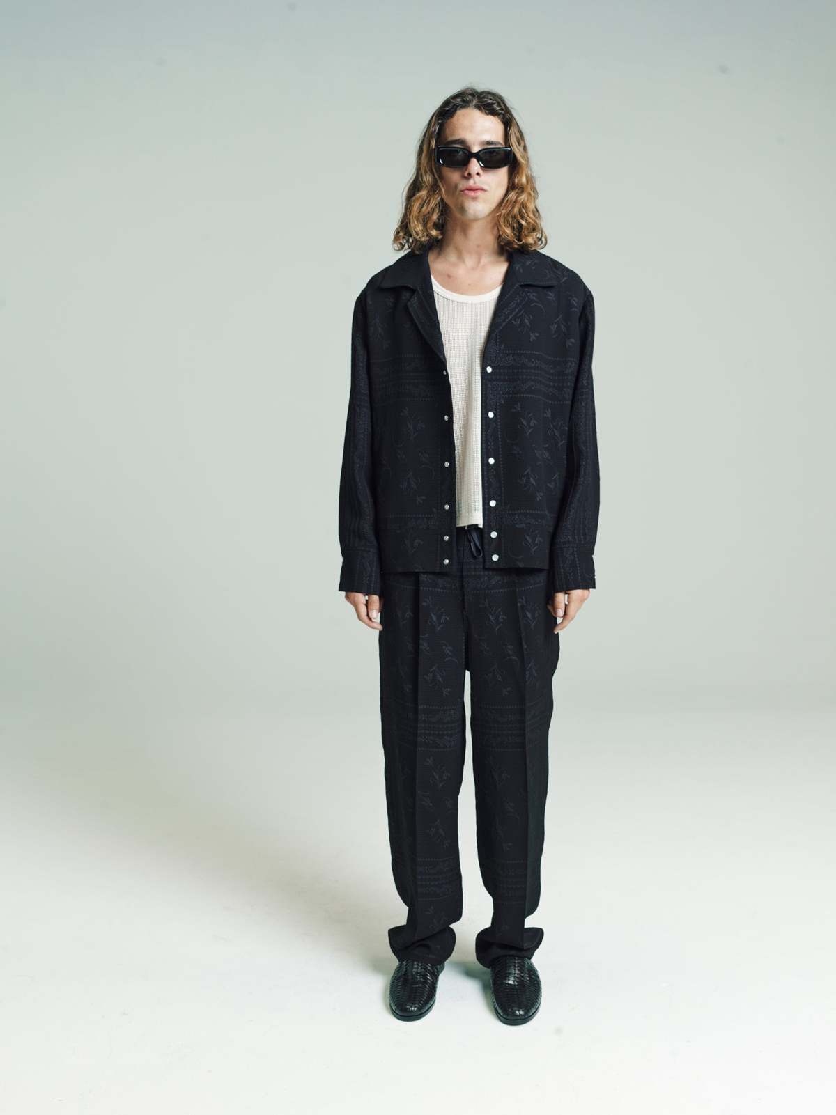 SECOND/LAYER Black Floral Jaquard Flora Button-Up - Black | Garmentory