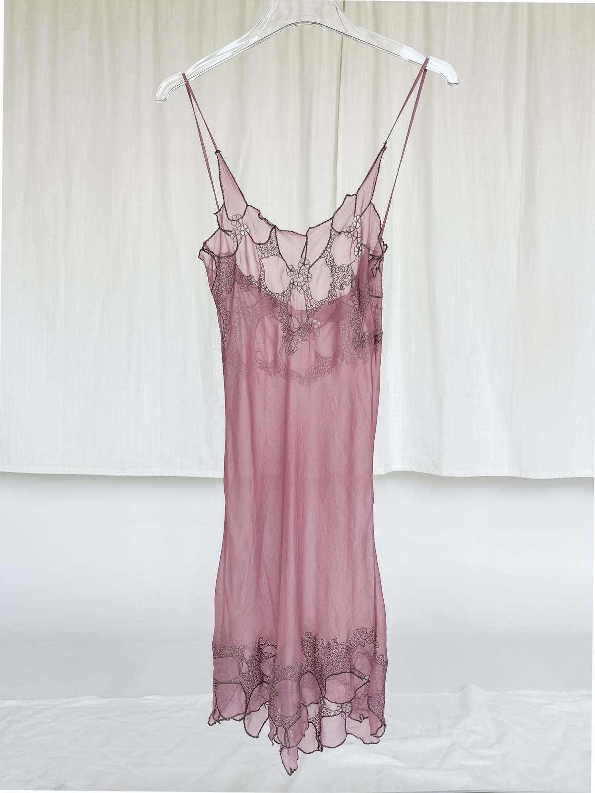 Sheer Silk Slip Dress - Rose | Garmentory