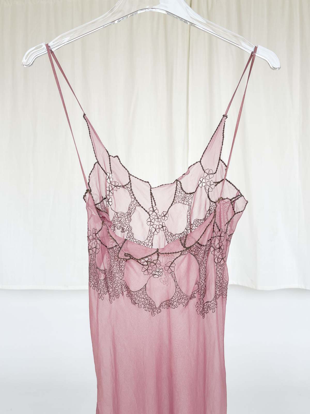 Sheer Silk Slip Dress - Rose | Garmentory