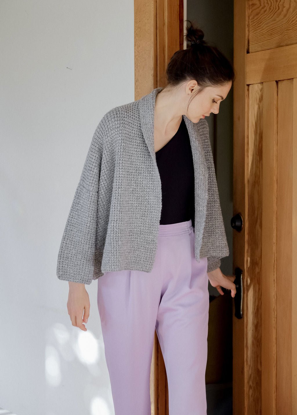 Atelier Delphine Waffle Kimono Jacket - Mild Grey | Garmentory