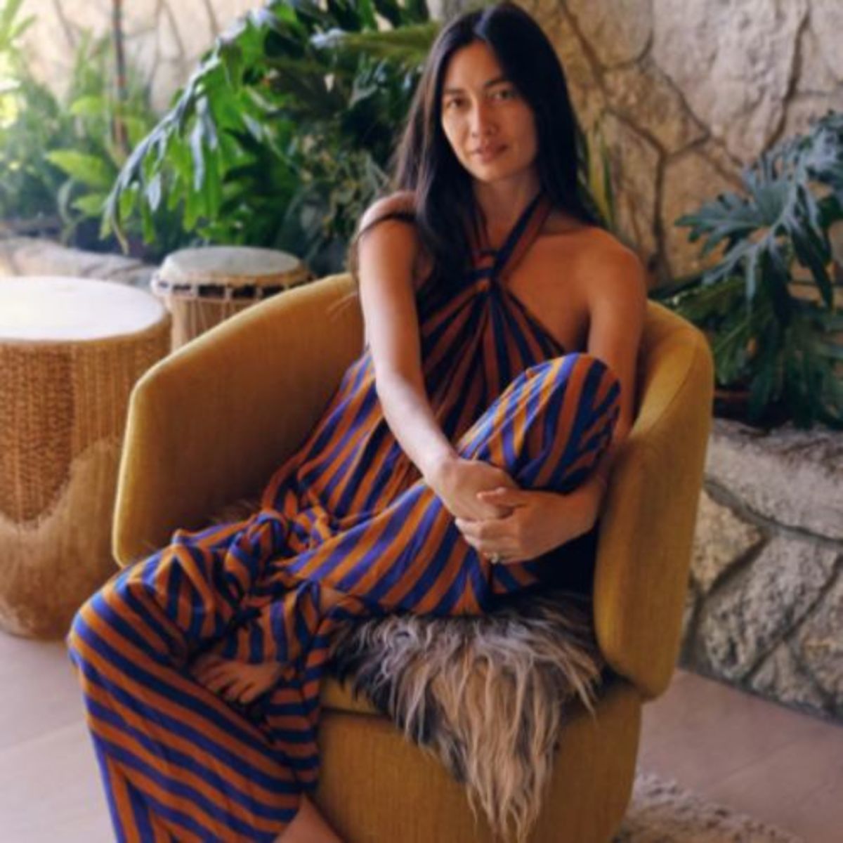 Natalie Martin Astrid Dress - Stripe Blue/Coffee | Garmentory