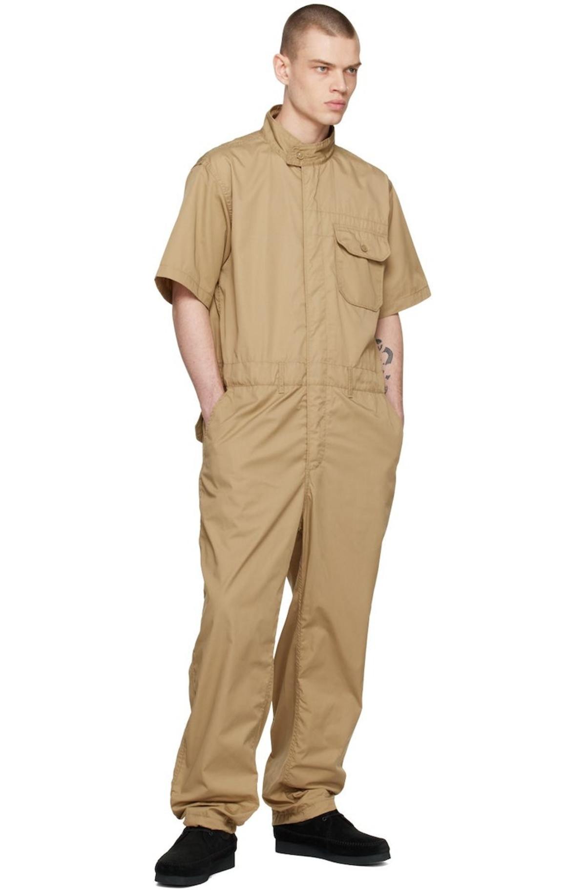 Engineered Garments Racing Jumpsuit - Khaki Feather | Garmentory