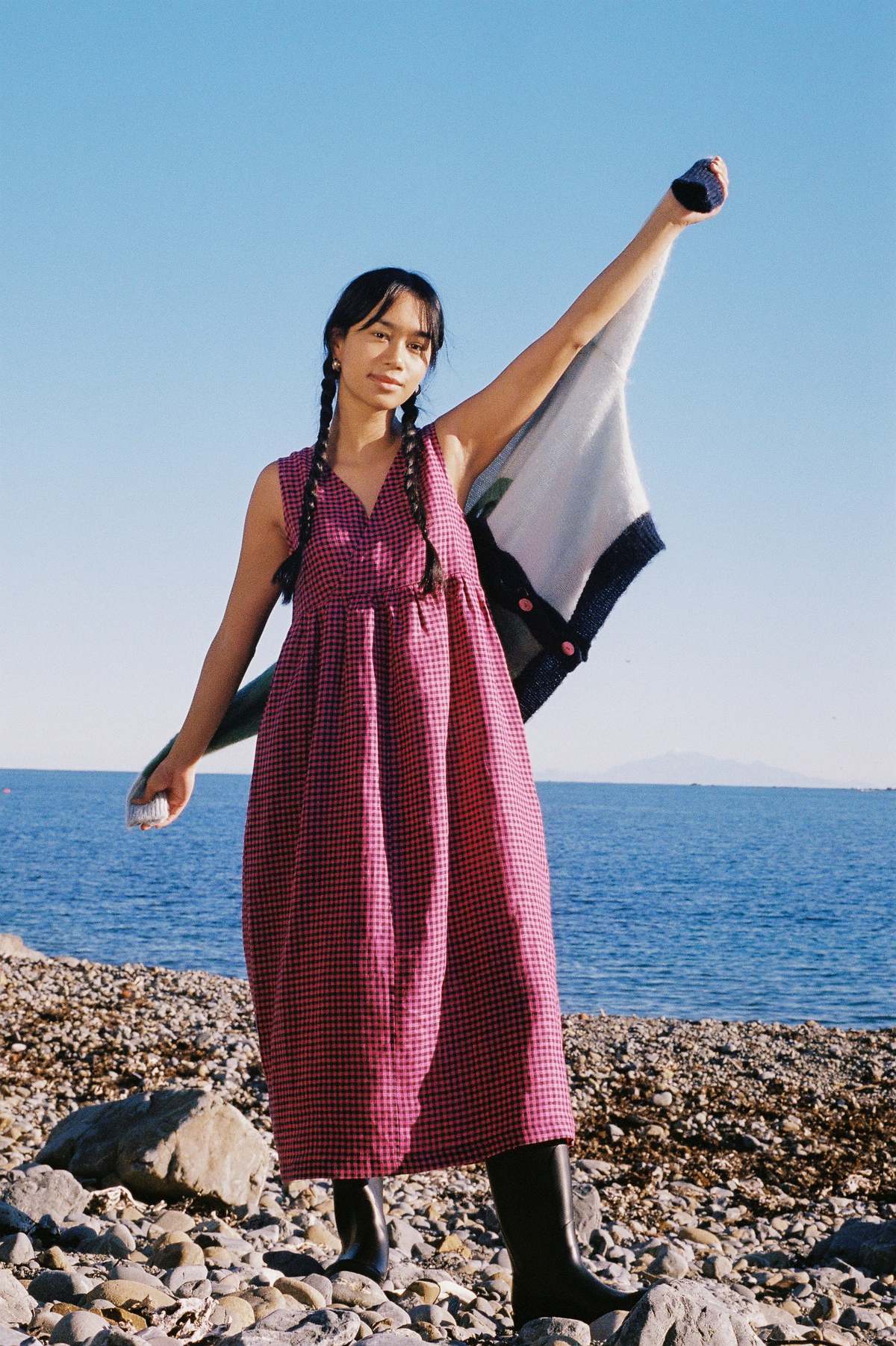 hej hej Double Cross Dress - Pink Gingham | Garmentory