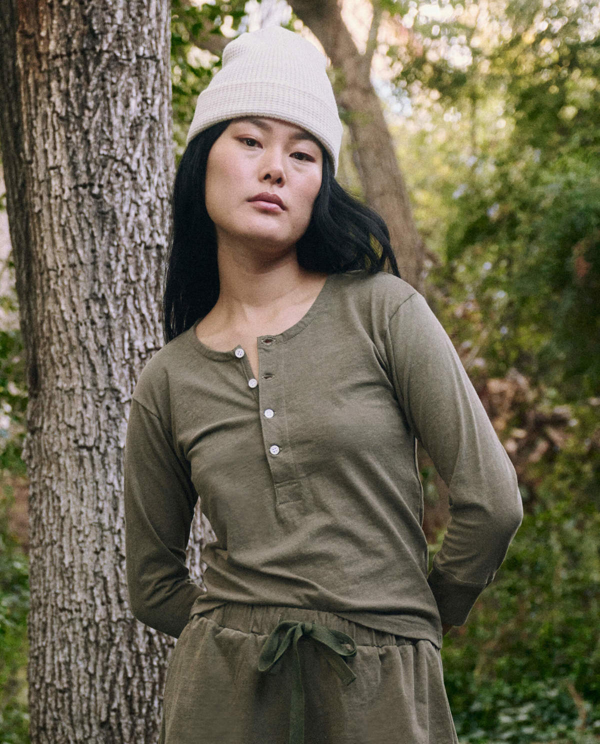 The Great. The Plunge Henley - Faded Army | Garmentory