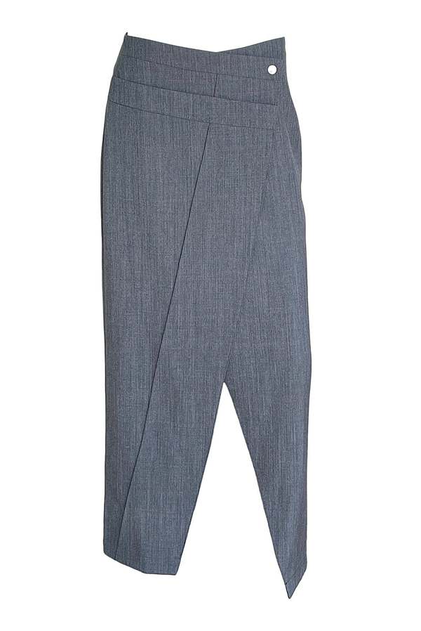 Rohe Double Waistband Overlap Skirt - Grey Melange | Garmentory