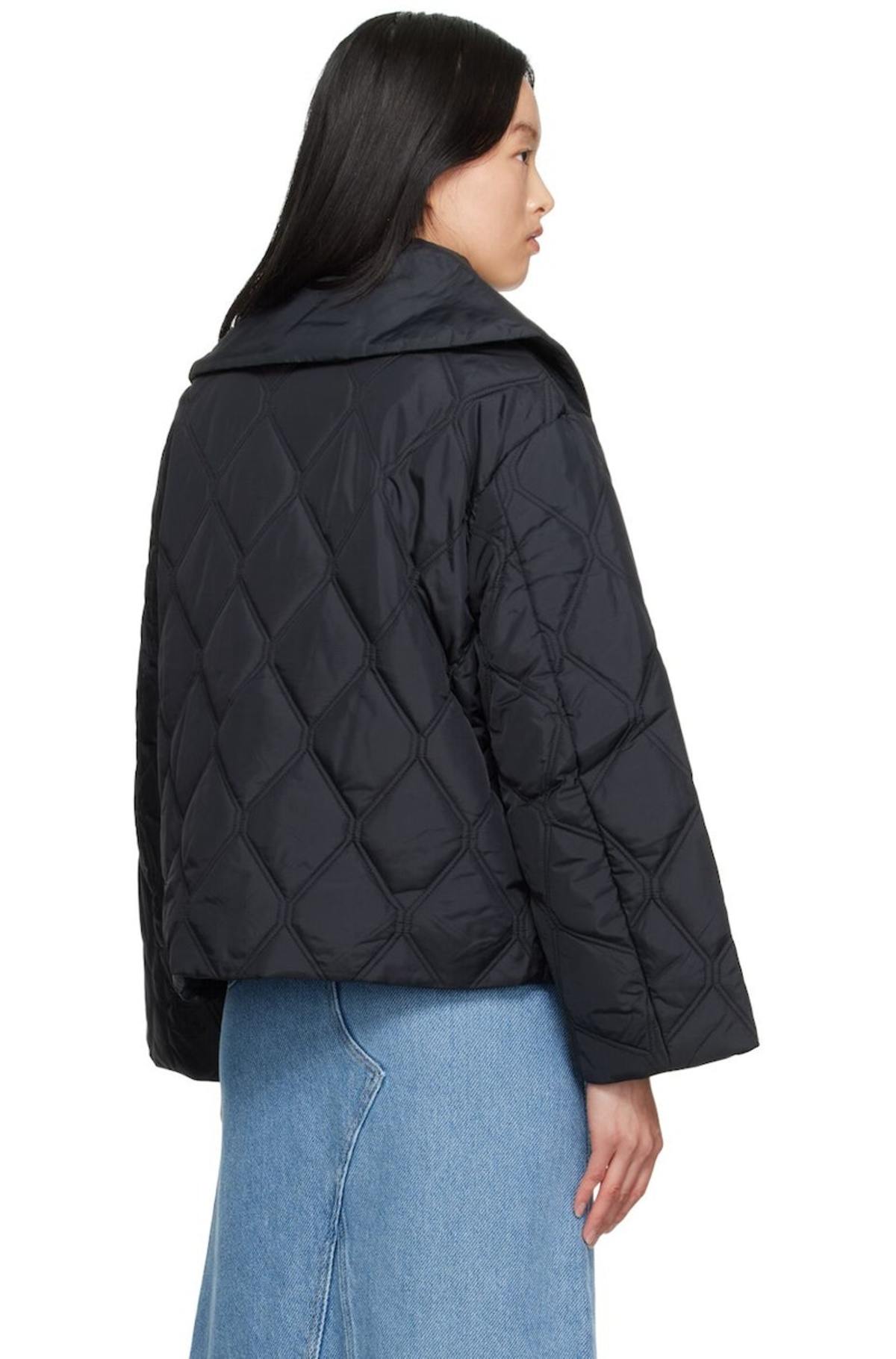 Ganni Quilted Jacket - Black | Garmentory