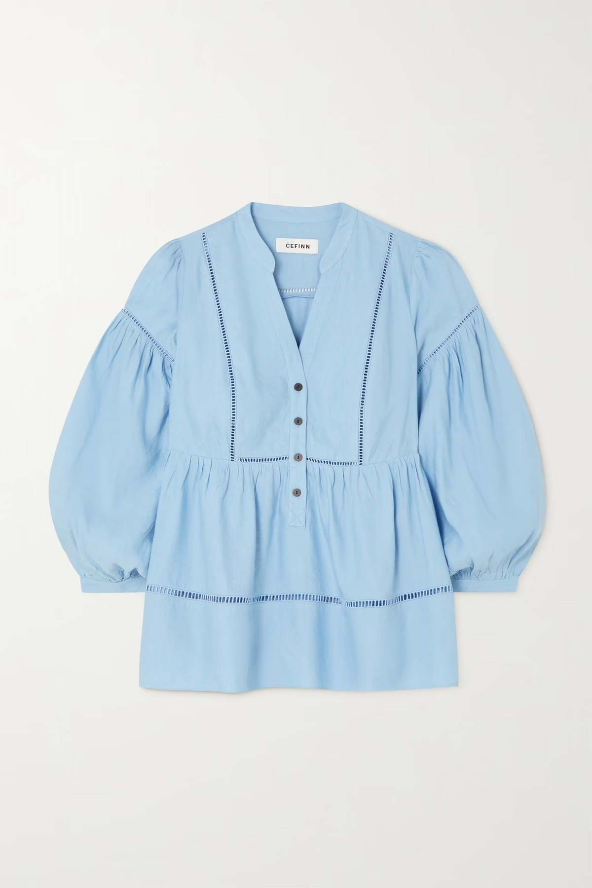 Cefinn Callie Linen-blend Shirt - Blue | Garmentory