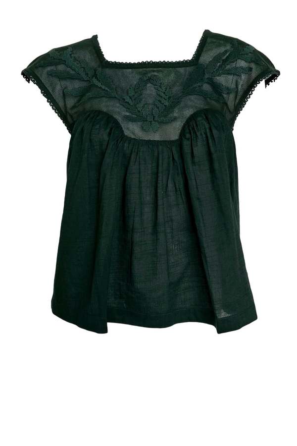 The Great. The Dawn Top - Vintage Moss | Garmentory