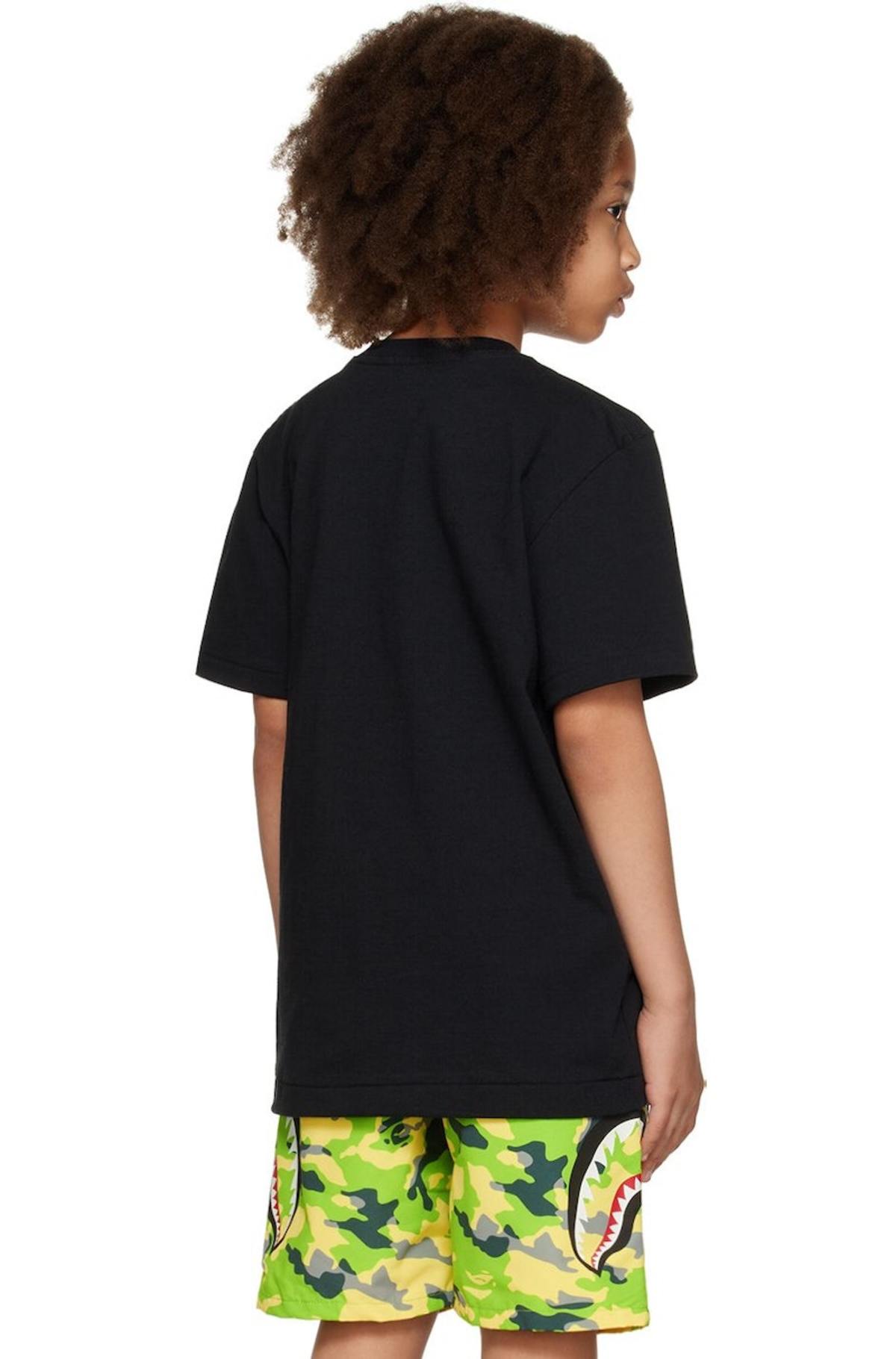 Kids Bape ABC Camo Side Big Ape Head T-Shirt - Black | Garmentory