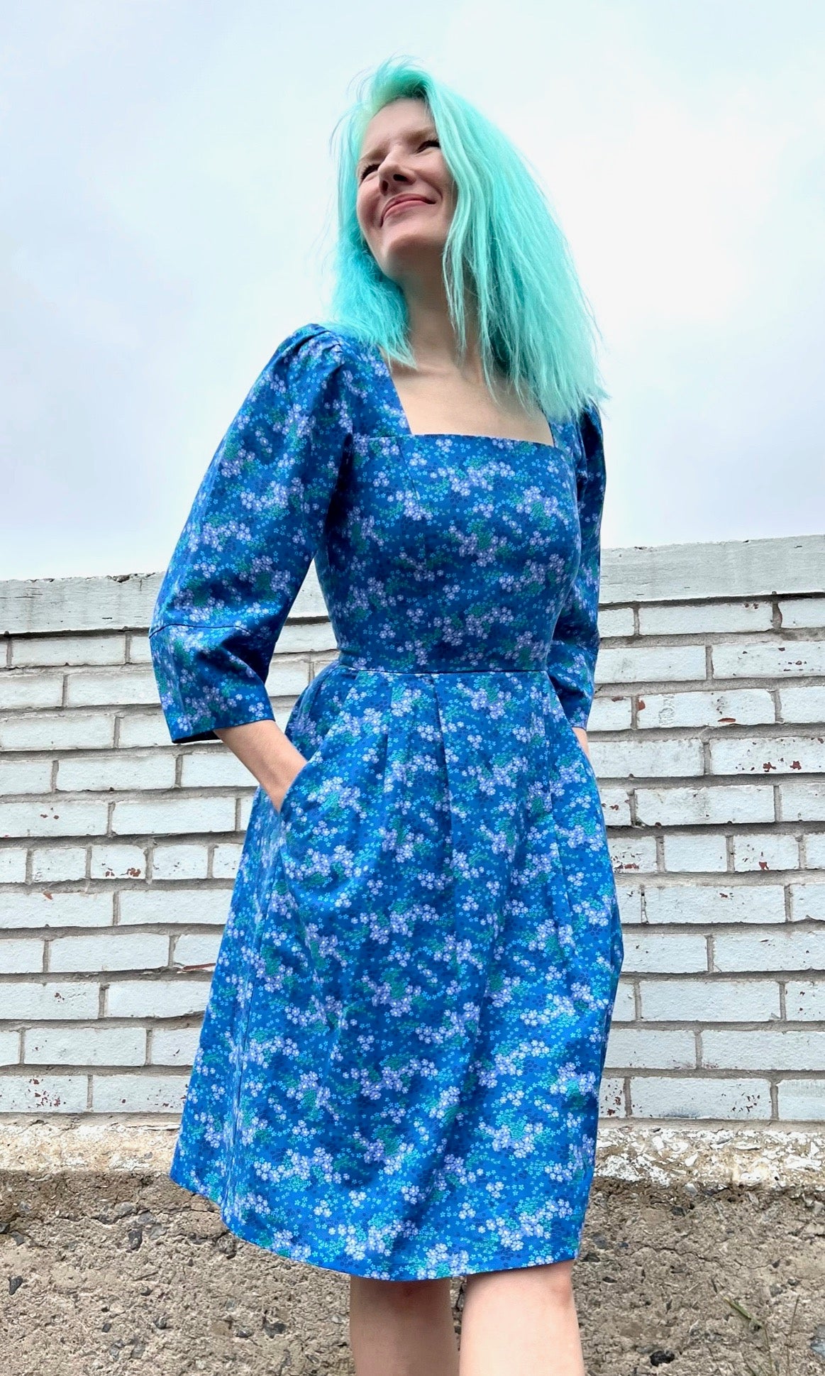 Birds of North America Helldiver Dress - Blue Veronica | Garmentory