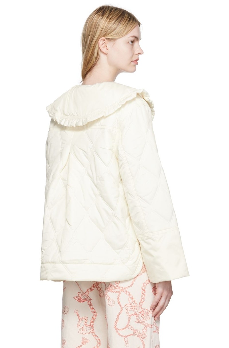 Ganni Quilted Jacket - Egret | Garmentory