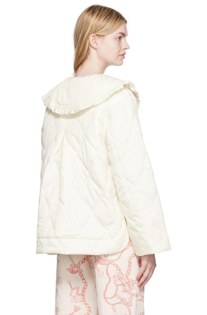 Ganni Quilted Jacket - Egret | Garmentory
