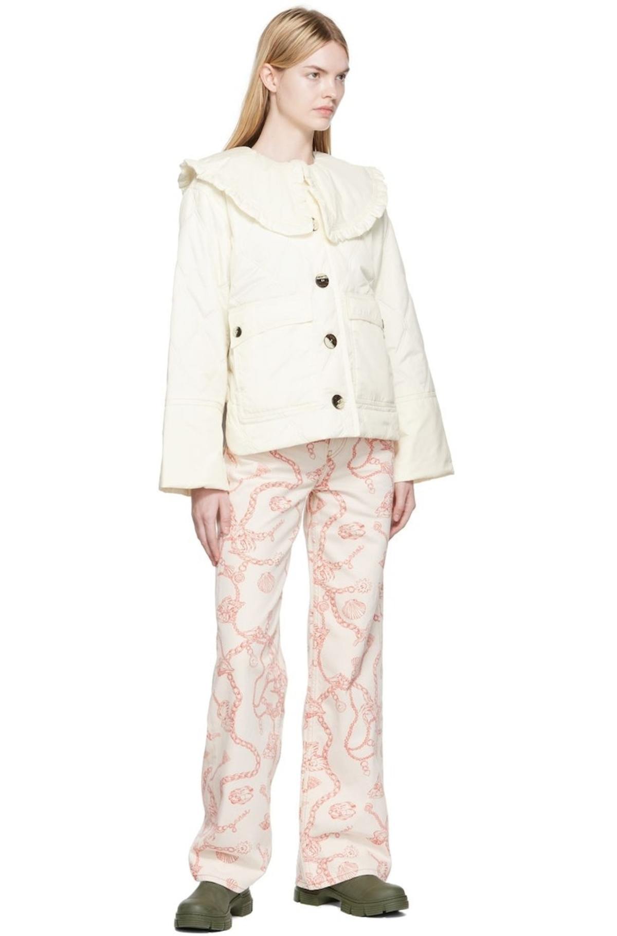 Ganni Quilted Jacket - Egret | Garmentory