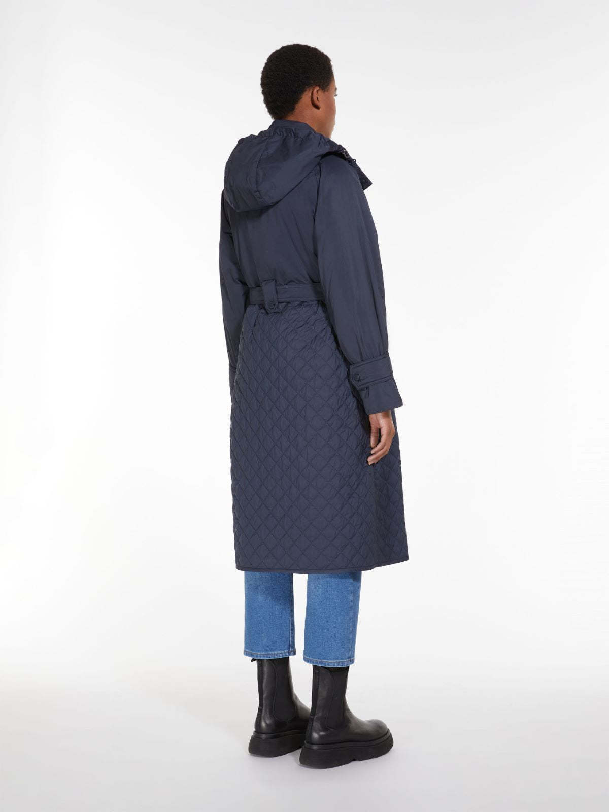 Weekend Max Mara Padded Showerproof Coat - Navy | Garmentory