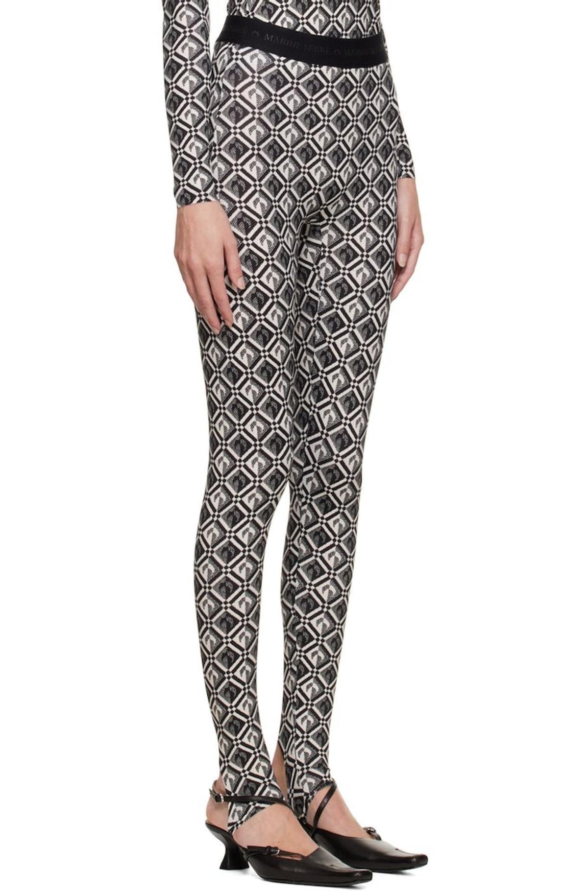 MARINE SERRE Moon Diamond Leggings - Black | Garmentory