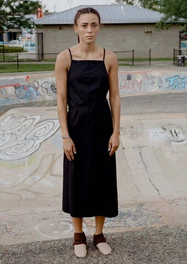 Baserange Yumi Apron Dress - Black | Garmentory